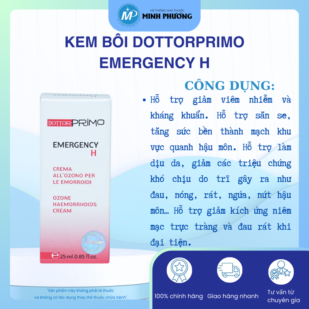[CHÍNH HÃNG] Kem Bôi Trĩ Dottor Primo Emergency H 25ml | Shopee Việt Nam