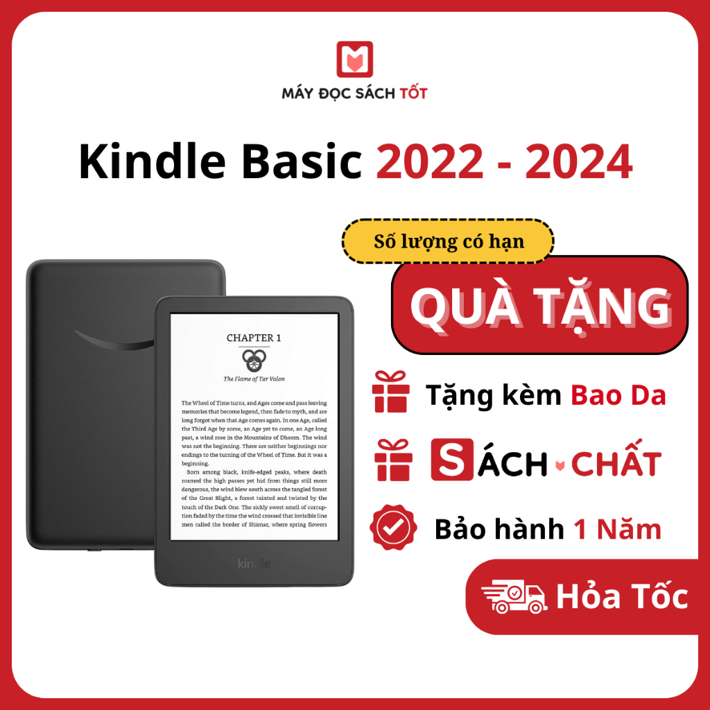 Máy đọc sách Kindle Basic 2022 - 2024 Mới nhất hiện nay | Tặng kho SÁCH ...