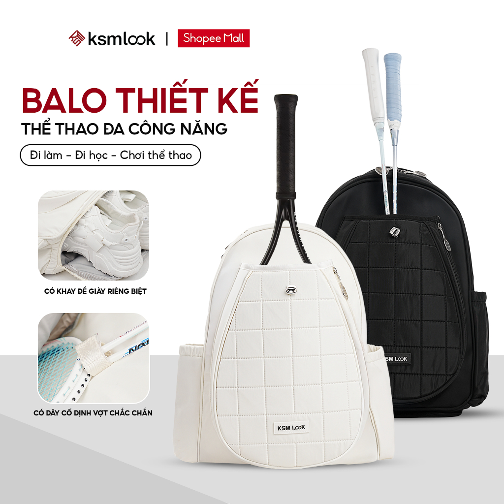 Balo cầu lông thể thao chống thấm nước KSM đựng giày vợt cầu lông ...