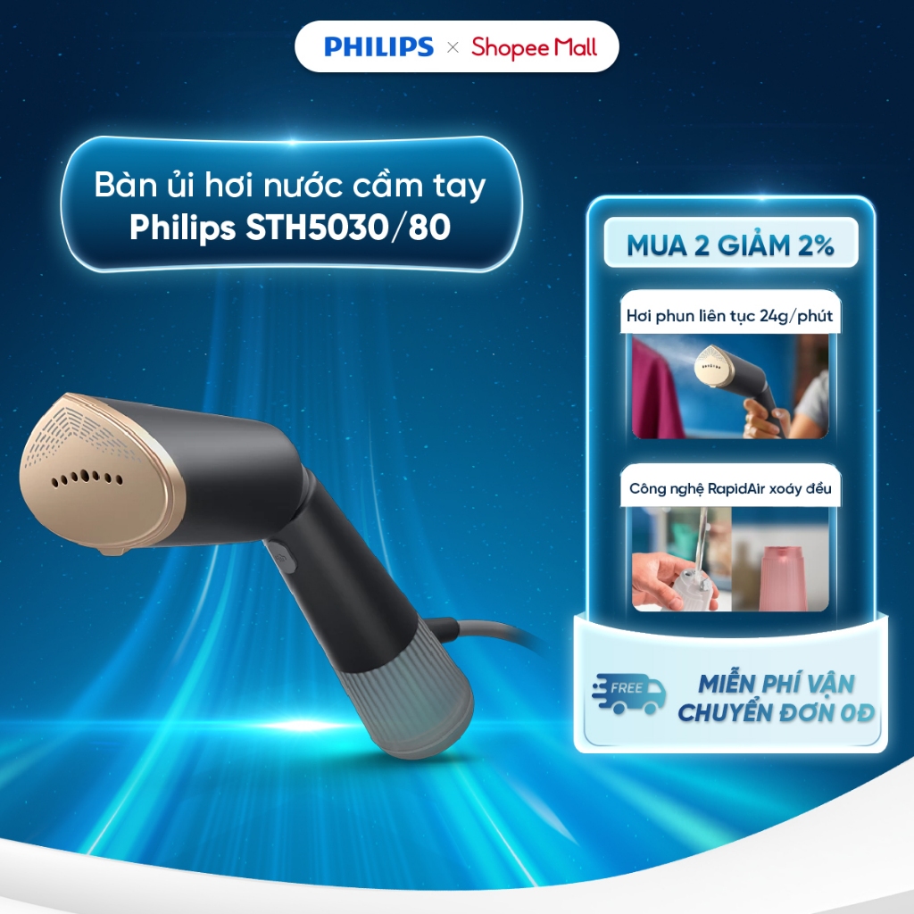 Bàn ủi hơi nước cầm tay Philips STH5030/80 - 2 chế độ Eco và Max ...
