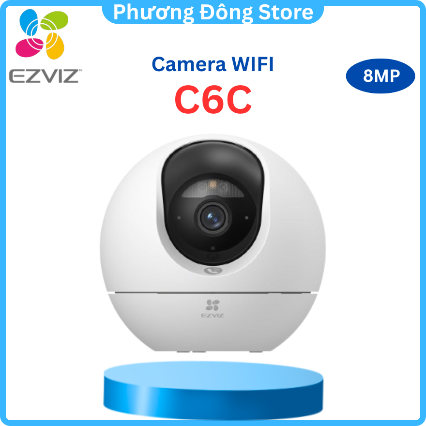 Camera IP Wifi Trong Nhà Ezviz C6C 8MP/2K - Hỗ trợ bằng tầng kép 5G - Xoay 360 độ - Đàm Thoại 2 ...