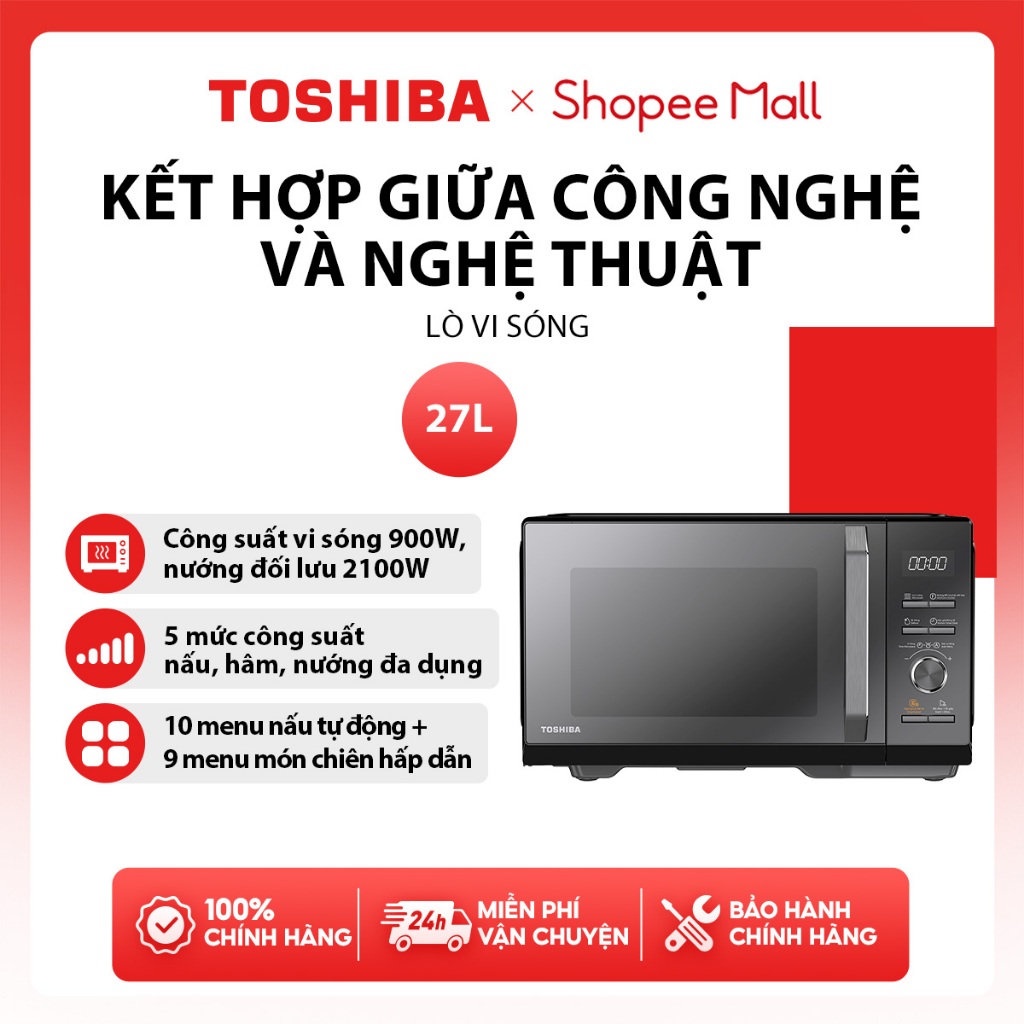 Lò vi sóng Toshiba MW3-AC27PE(BM)VN 27 lít - Bảo hành 12 tháng chính ...