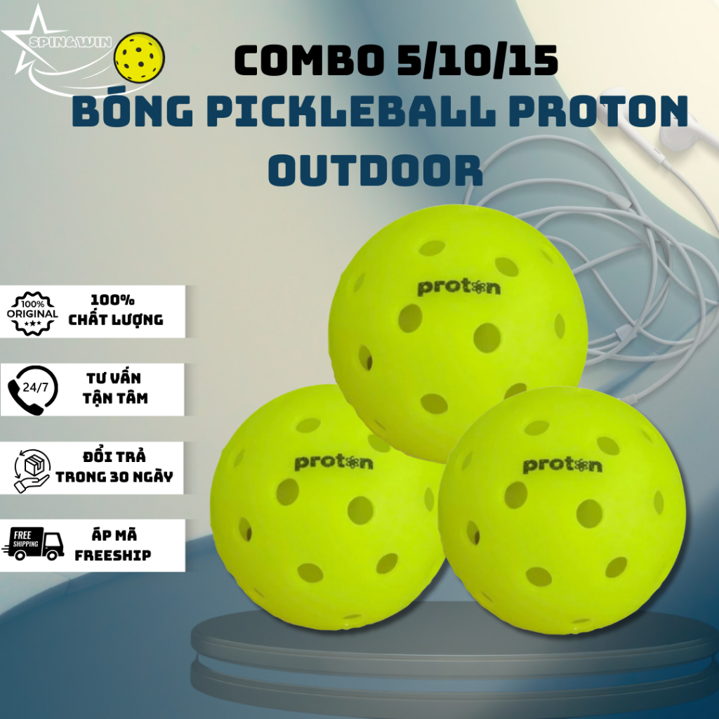 Combo 1/3/5 Bóng Pickleball Proton Outdoor – 40 Lỗ, Chuẩn Thi Đấu, Bền ...