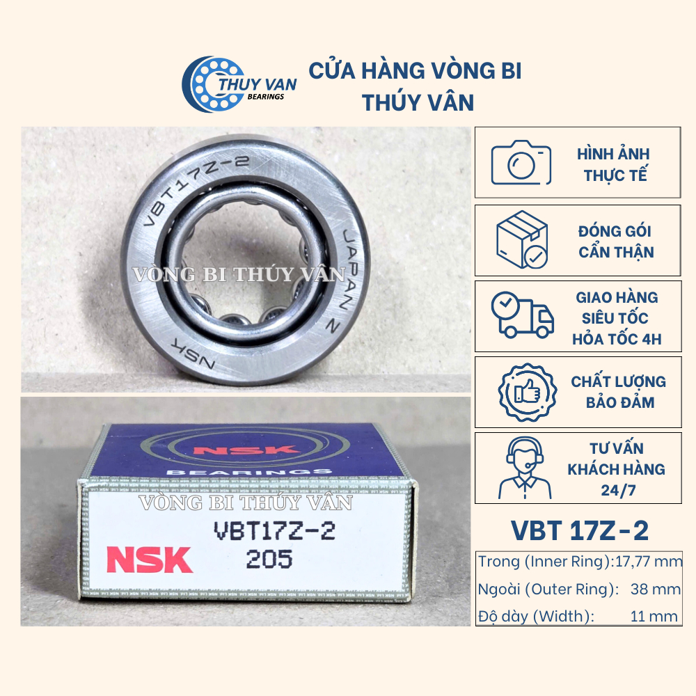 Vòng bi bạc đạn hạt tròn, cầu VBT 17Z-2 (17x38x11) và VBT 17Z-4 ...