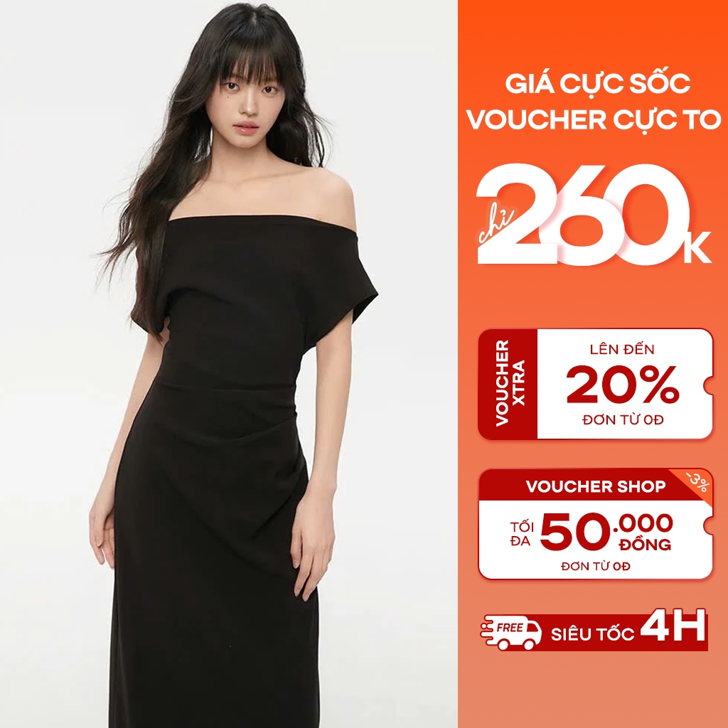 Váy Trễ Vai Dáng Dài, Váy Đi Tiệc Đen ELENA, Váy Dài Thiết Kế Ôm Eo Tôn ...