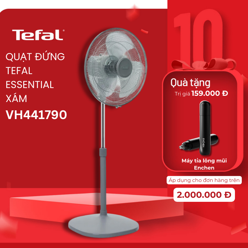 Quạt đứng Tefal Essential - VH441790 - Xám - Bảo hành Tefal Chính Hãng ...