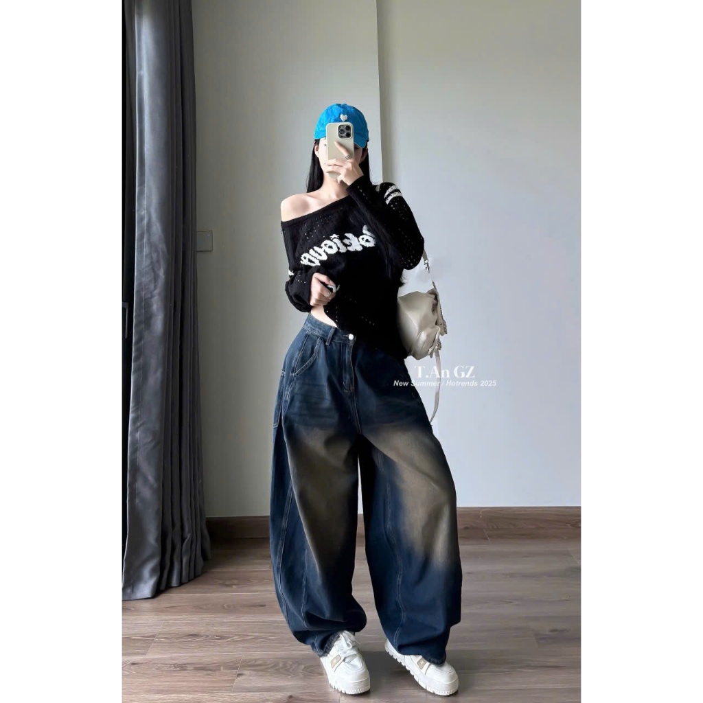 Quần Jean Suông Bom QC Sẵn 2 Màu #8131(105cm) | Shopee Việt Nam