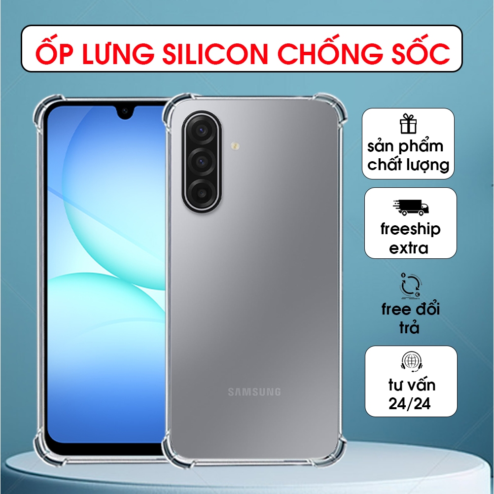 Ốp lưng Samsung A07 / Samsung A17 silicon dẻo trong chống sốc cao cấp ...
