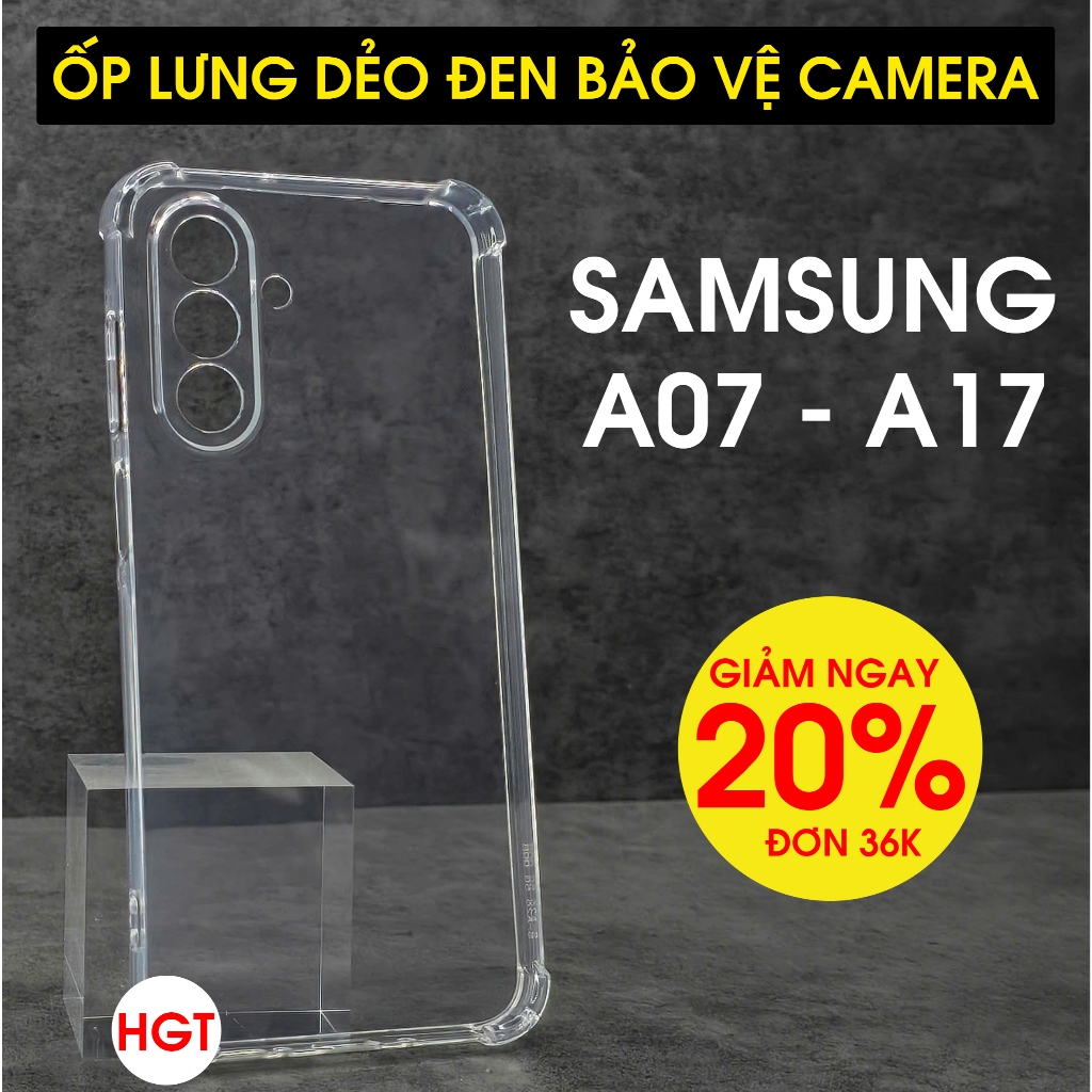 Ốp lưng Samsung A07 / Samsung A17 silicon dẻo trong chống sốc cao cấp ...