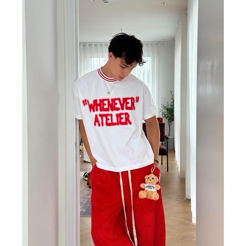 "WHENEVER" Áo Thun Whenever Atelier Phối Bo Cổ (Tặng TÚI TOTE Whenever ...