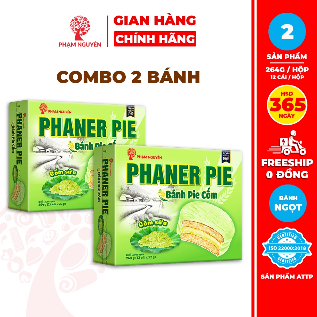 Combo 2 Hộp Bánh phủ socola nhân Trái Cây thật Phaner Pie 264g | Đồ ăn ...