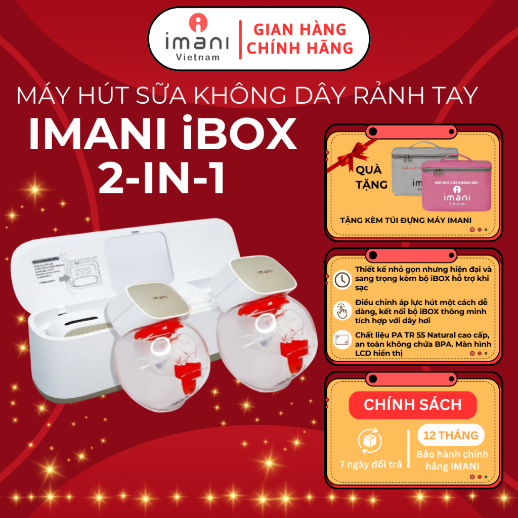 Máy hút sữa rảnh tay Imani iBox 2-in-1 vừa không dây vừa có dây, i2 ...