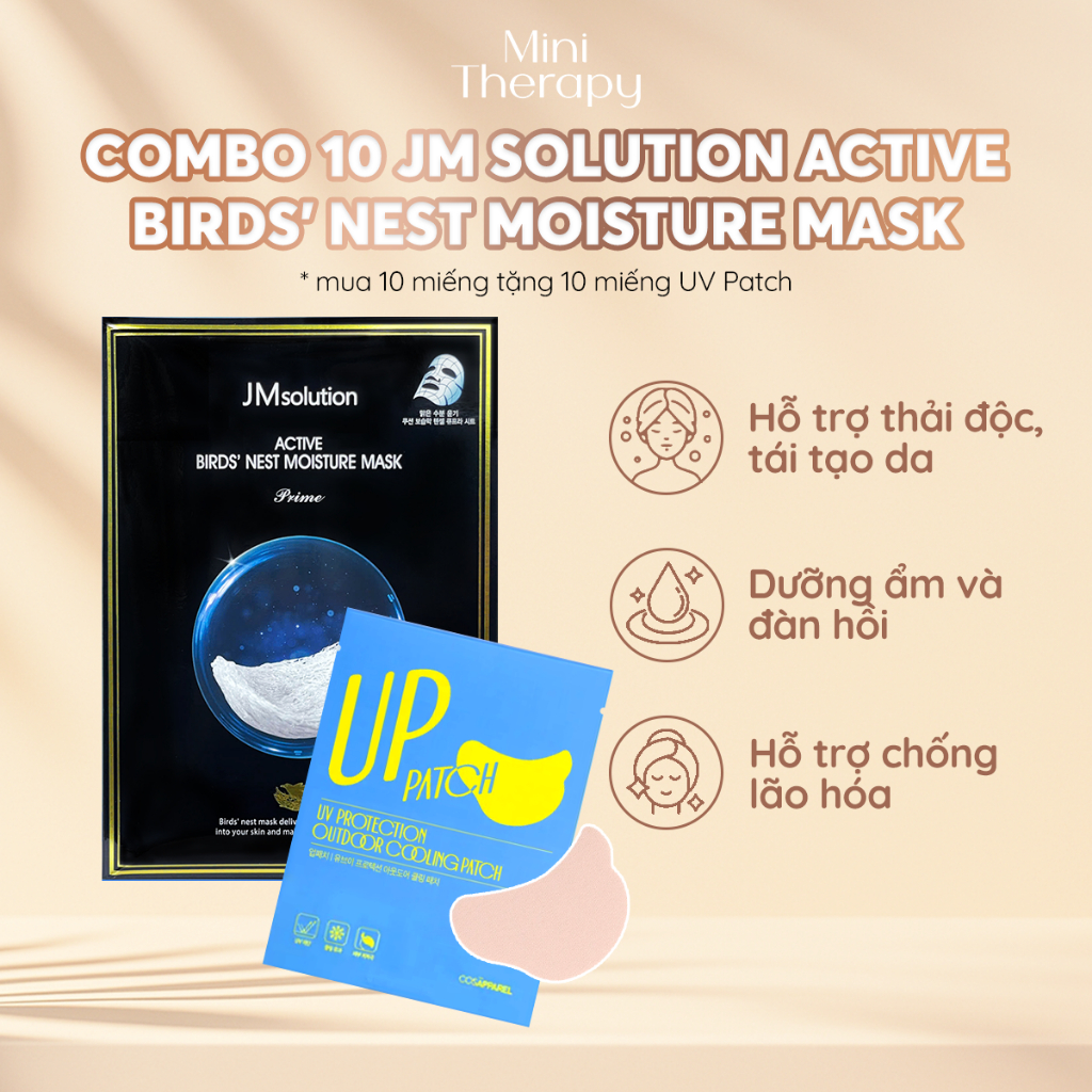 Combo 10 miếng mặt nạ Jmsolution Active Bird's nest Moisture Mask | Shopee Việt Nam