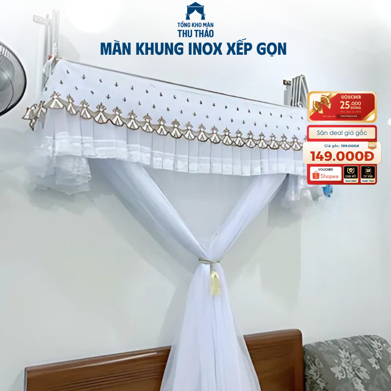 Màn Khung Xếp Gọn Tuyn Lạnh Cao Cấp Loại 1, Trọn Bộ Khung Màn Inox Bền ...