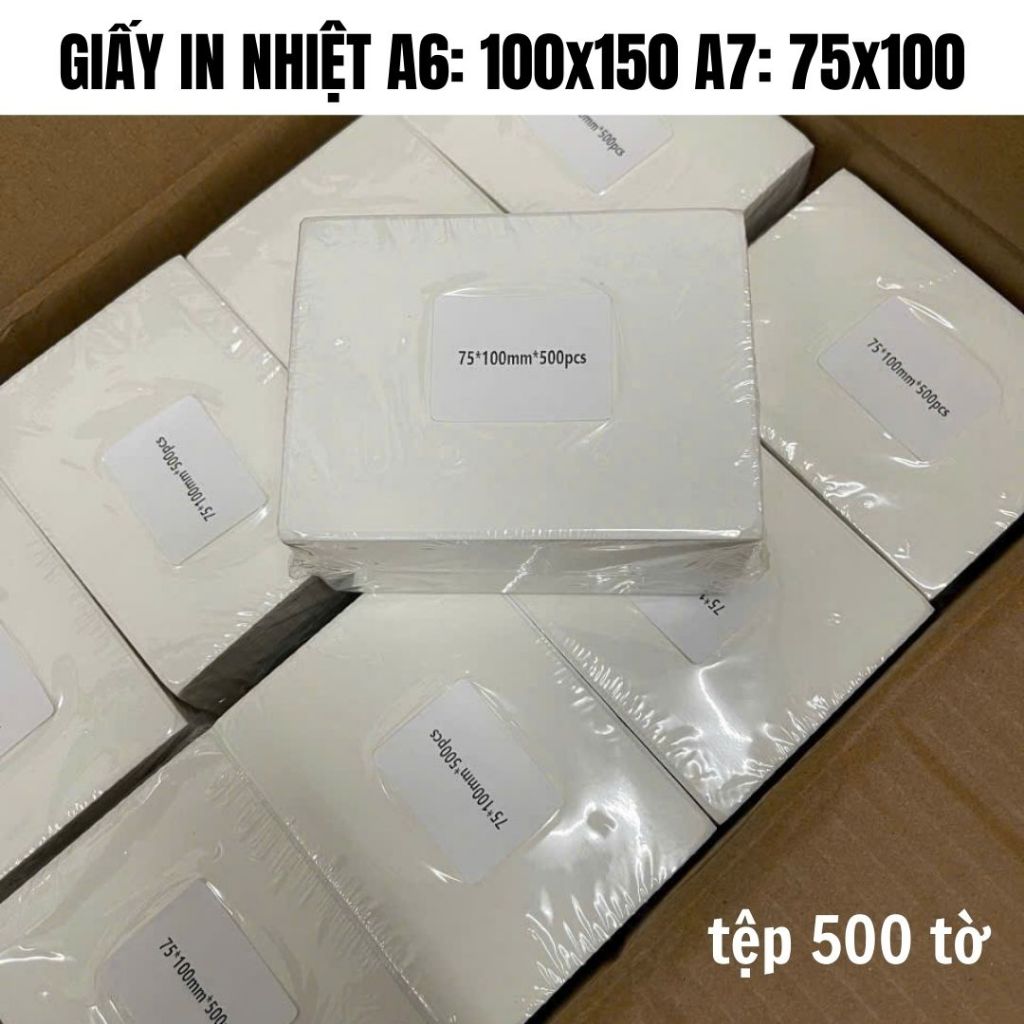 Giấy In Nhiệt, Decal Nhiệt Tự Dính A6 100x150 - A7 75x100 Tệp 500 Tờ Có ...