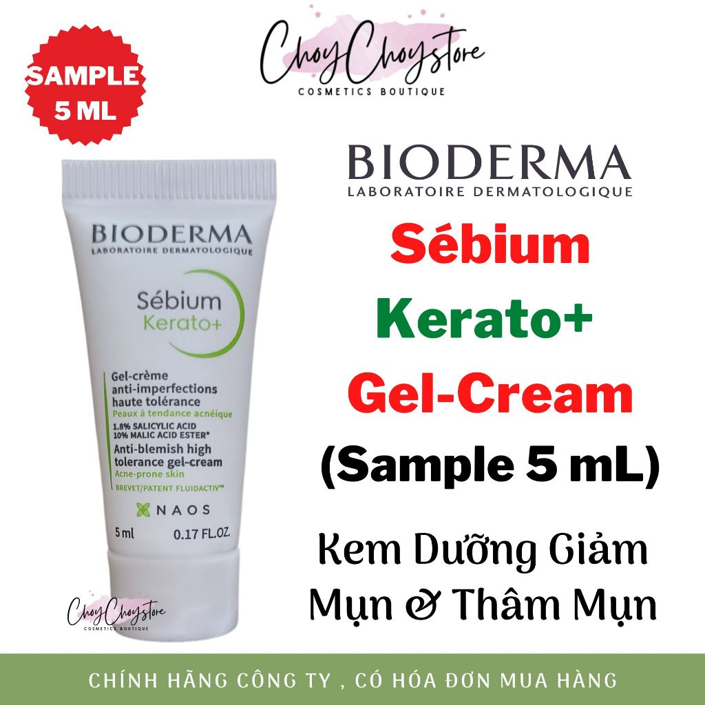 (Sample 5ml) Kem Dưỡng Bioderma Sebium Kerato 5mL Giúp Giảm Mụn (Mini ...