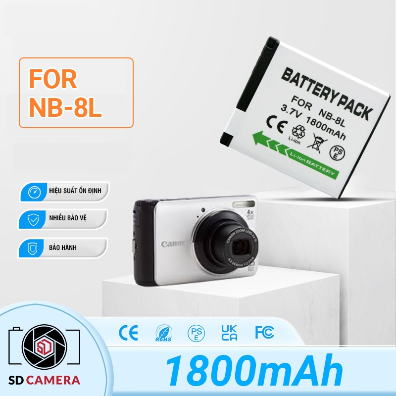 Pin NB-8L cho Máy ảnh Canon PowerShot A2200 A3000 A3200 A3300 IS Pin NB ...