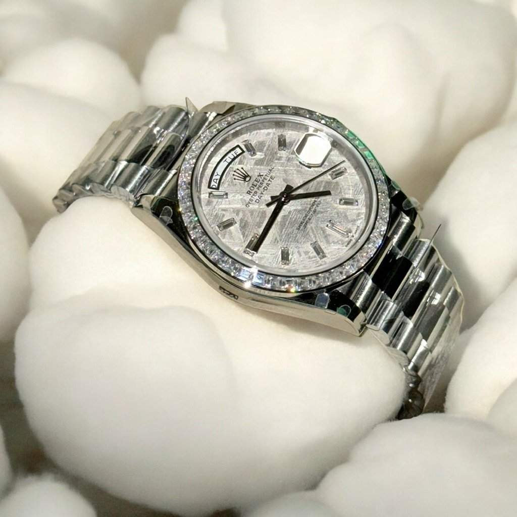 GM V3 + thiên thạch thiên nhiên + kim cương baguet moissanite Size : 40mm | Shopee Việt Nam