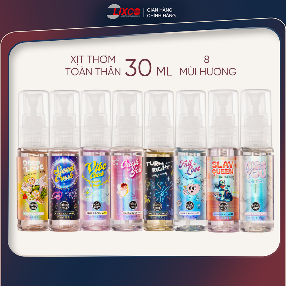 Xịt thơm toàn thân Bondy Hair & Body Mist 30ml Lixco Việt Nam | Shopee ...