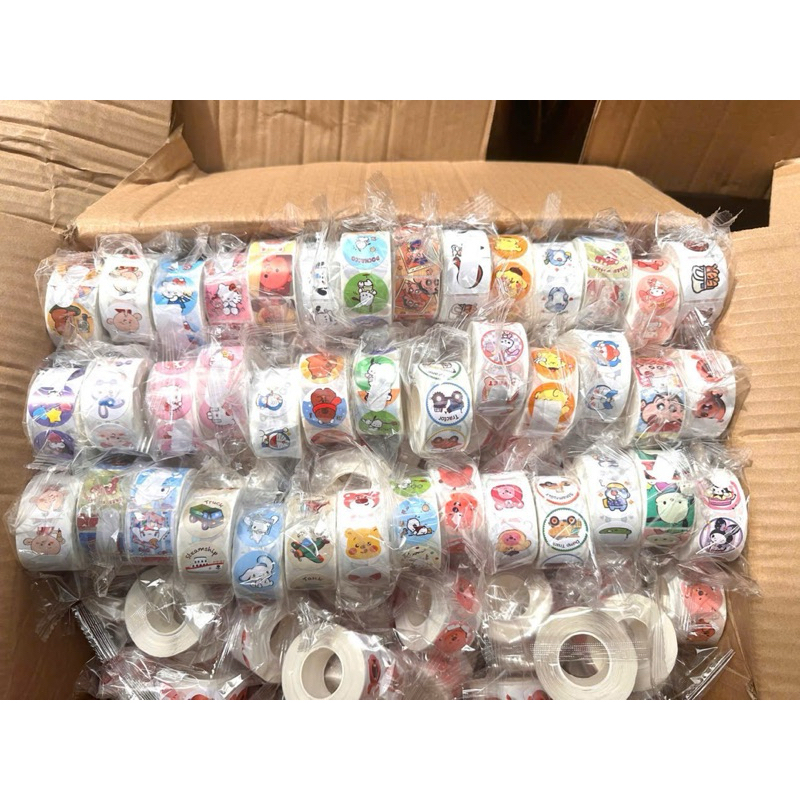 Cuộn 500 Stiker( Combo 2 Cuộn Tổng 1000 stiker)Đủ Các Mẫu Hoạt Hình ...