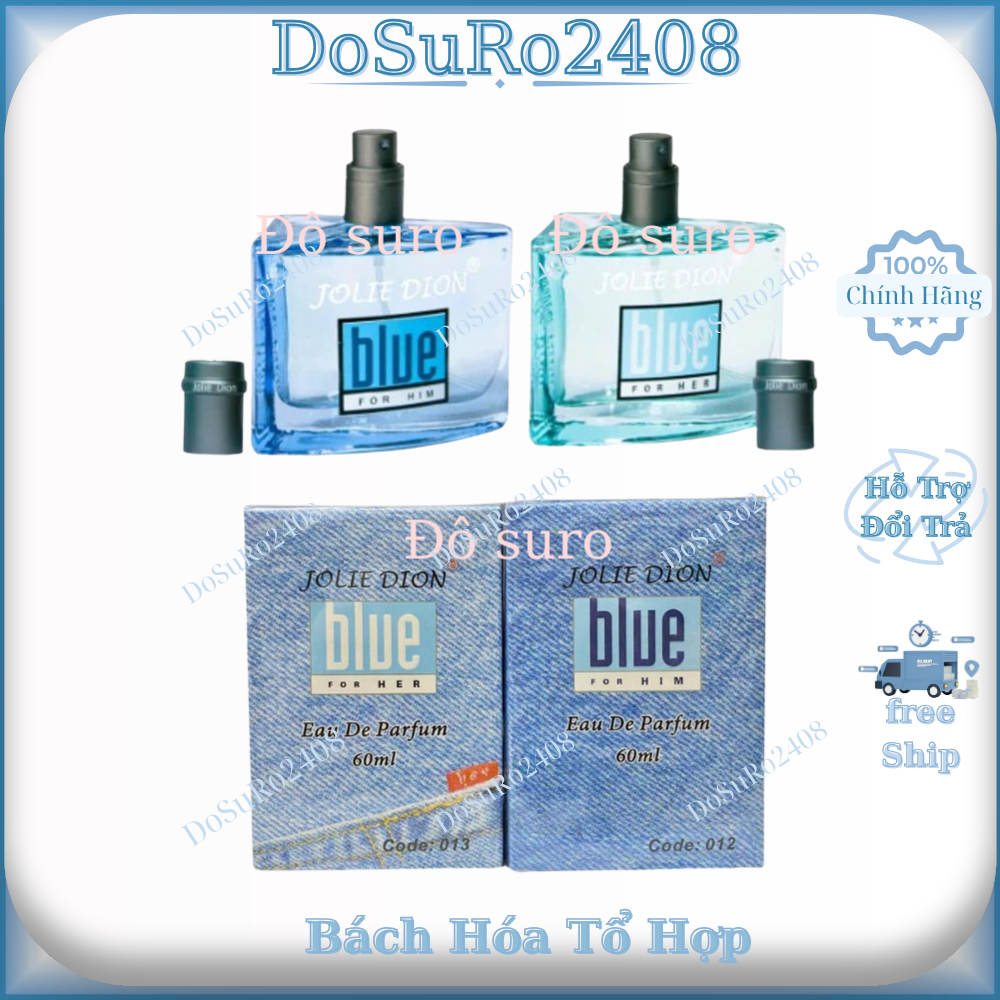 Nước hoa nam và nữ Jolie Dion Blue For Him & Blue For Her 60ml | Shopee ...
