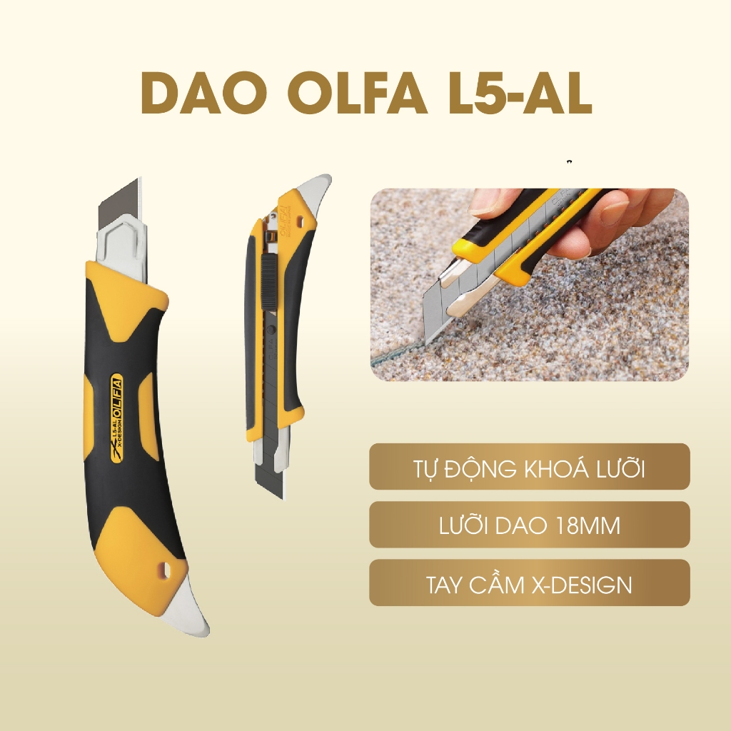 Dao cắt công nghiệp nhẹ OLFA L5-AL thép không gỉ xuất xứ Nhật Bản | Shopee Việt Nam