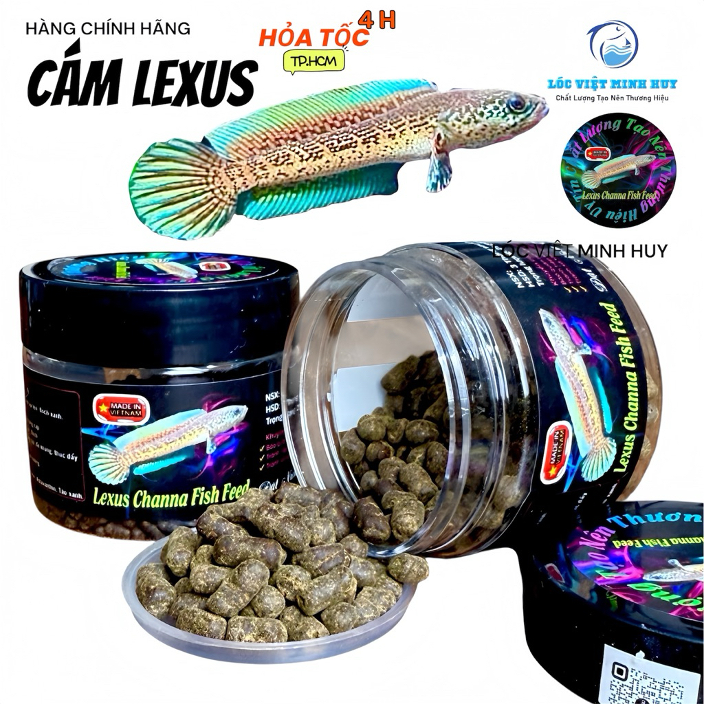 Cám lexus channa fish feed-Hạt 4mm(TẶNG TEM LEXUS) cám cao cấp cho nữ ...