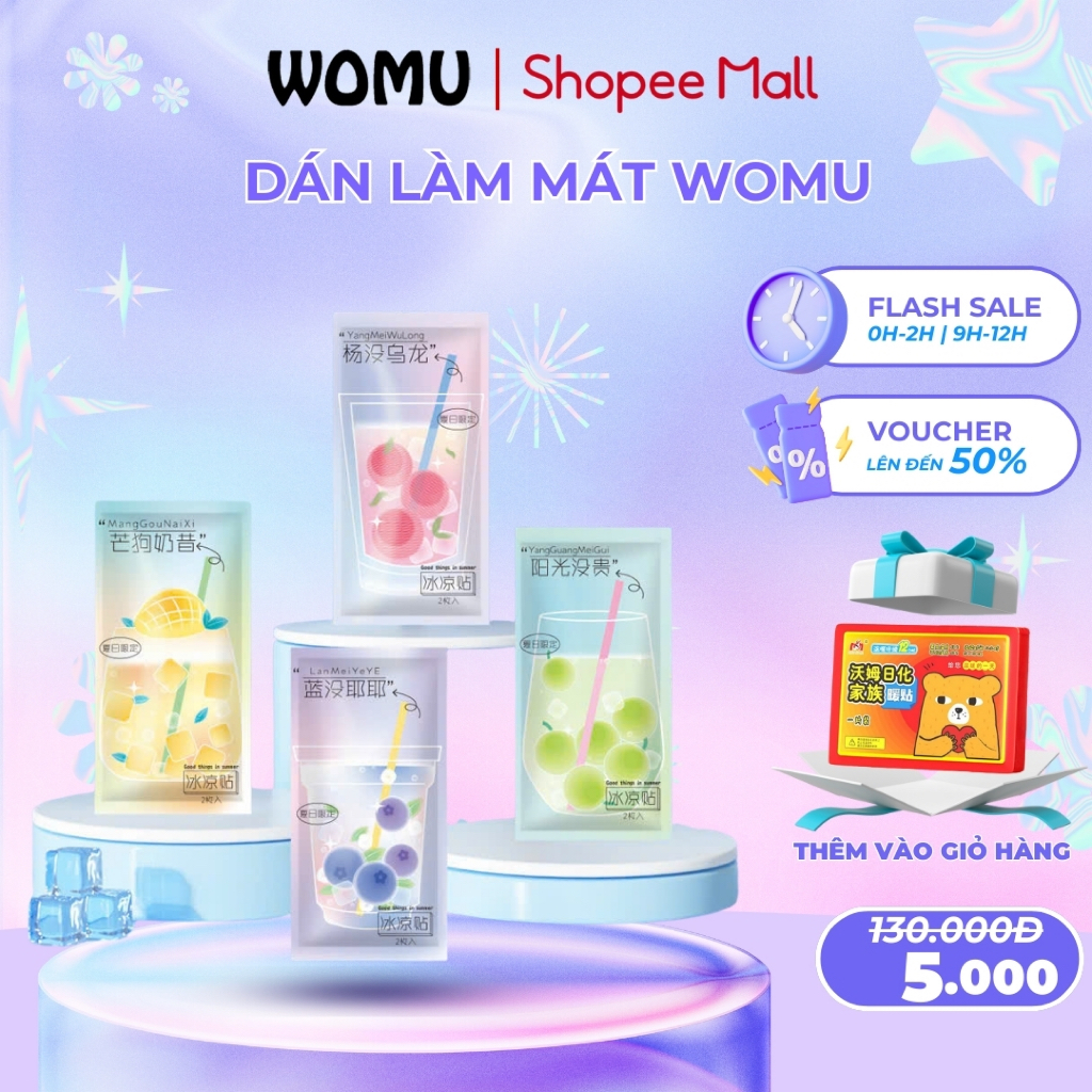 Bộ 20 Miếng Dán Lạnh Làm Mát Cơ Thể Chống Nóng WoMu Cold Stickers Hương ...