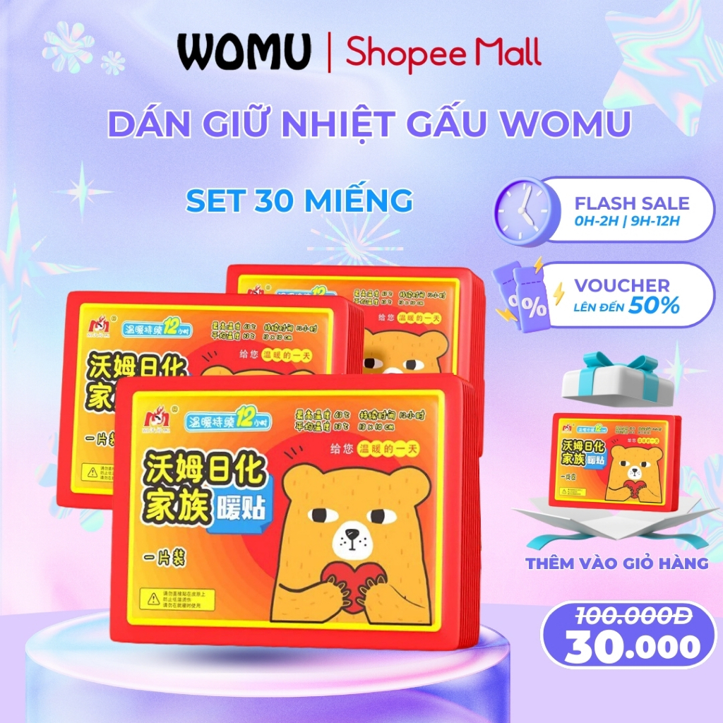 Combo 30 Miếng Dán Giữ Nhiệt Hình Gấu WoMu, Giữ Ấm 12 giờ WM-35 ...
