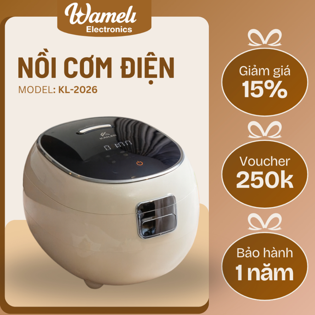 Nồi Cơm Điện Tử Kailer KL-2026 dung tích 1.2L công suất 500W cơm ngon ...