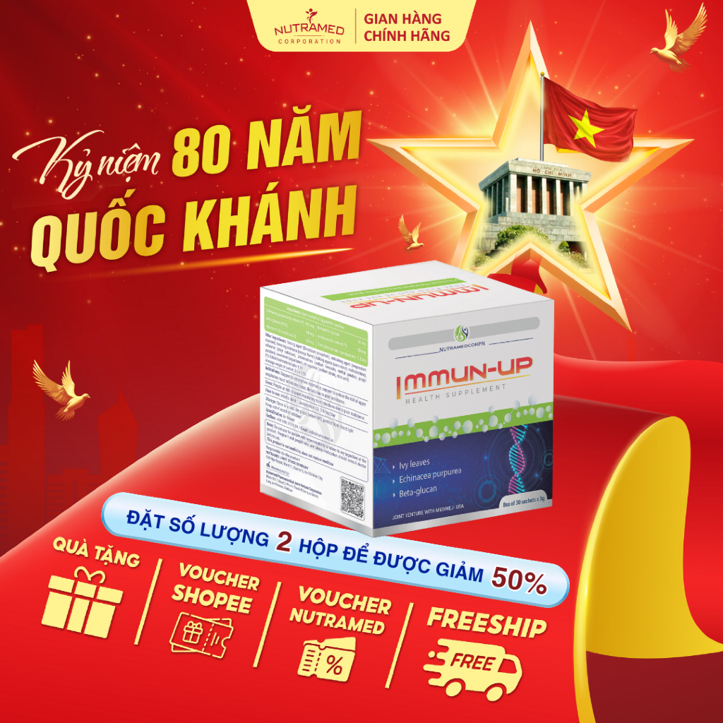 Gói bột uống Immun Up hỗ trợ hiệu quả cho viêm đường hô hấp trên (30 ...