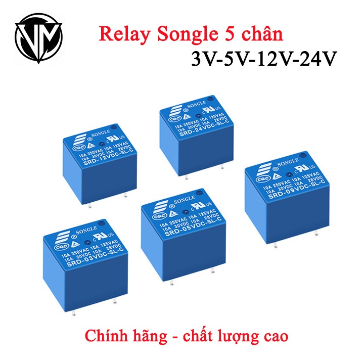 Relay Songle 5 Chân 3V 5V 12V 24V – Rơ le Điện Tử | Shopee Việt Nam