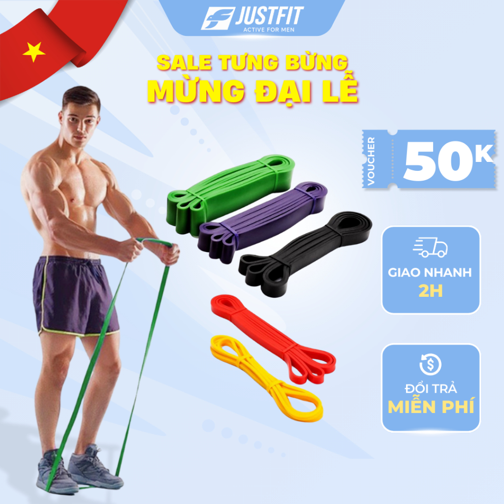 Dây kháng lực tập gym power band Justfit Active For Men cao su tự nhiên ...