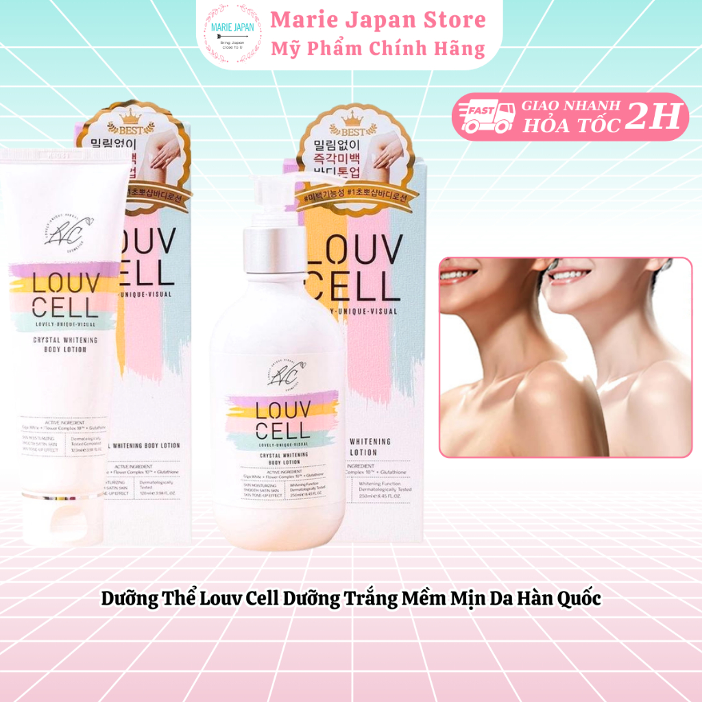 Dưỡng Thể Louv Cell Dưỡng Trắng Mềm Mịn Crystal Whitening Body Lotion ...