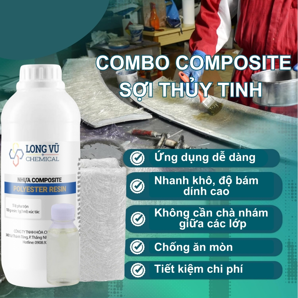 Keo Composite Và Sợi Thủy Tinh, Combo Chống Thấm, Làm Khuôn, Sửa Chữa ...
