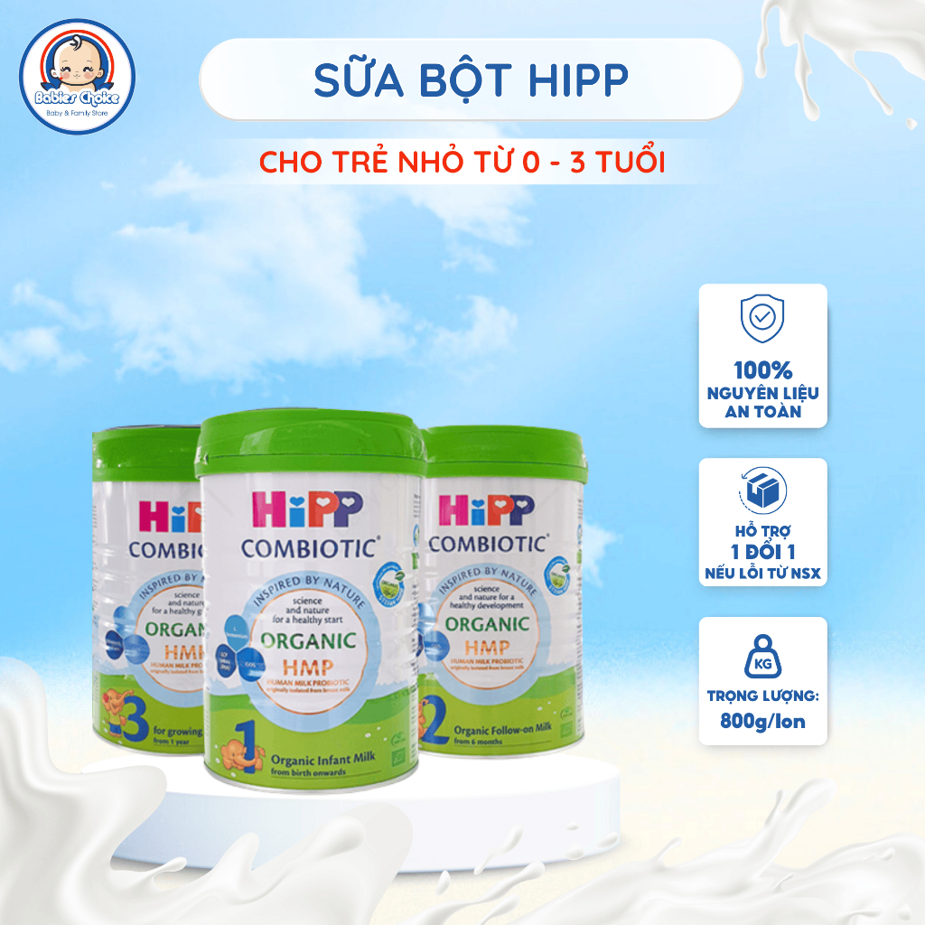 Sữa Hipp Organic Số 1, 2, 3 Sữa Bột Công Thức COMBIOTIC 800g Hỗ Trợ Tiêu Hóa Tăng Chiều Cao Cho ...