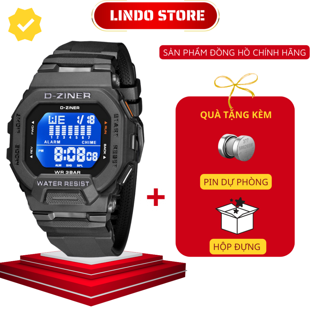 [ Tặng Pin] Đồng hồ điện tử nam chống nước 30M thể thao chính hãng D ...