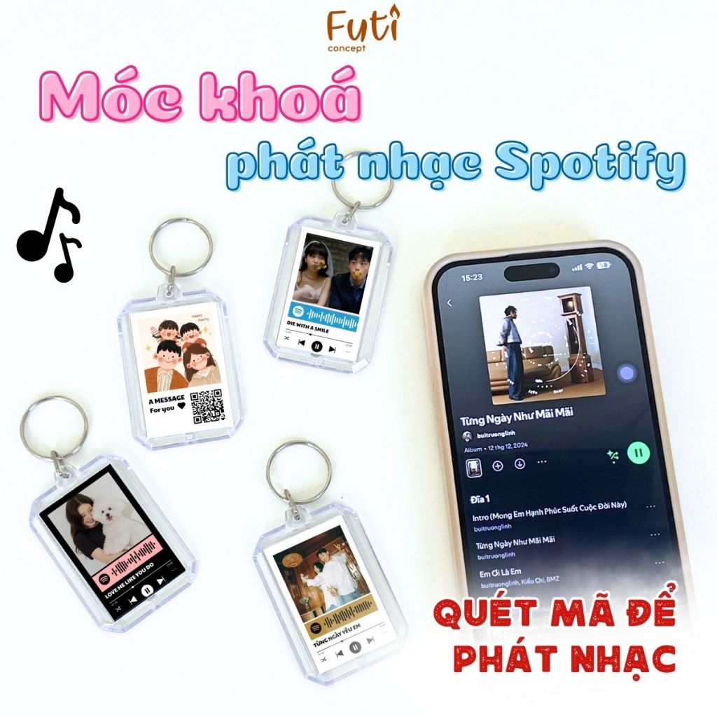 Móc Khoá Phát Nhạc Spotify, Móc Khoá Quét Mã, In Ảnh Có Nội Dung Theo ...