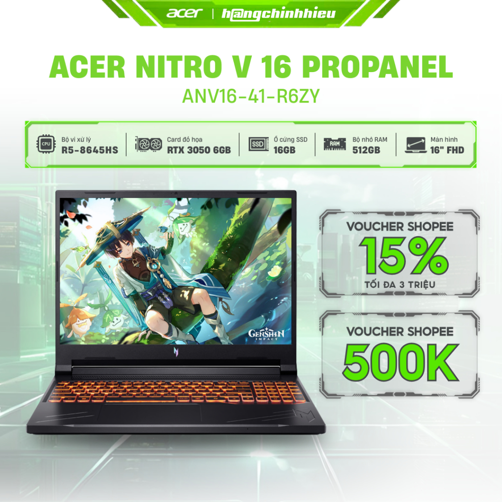 Laptop Gaming Acer Nitro V 16 ProPanel ANV16-41-R6ZY R5-8645HS | RTX ...