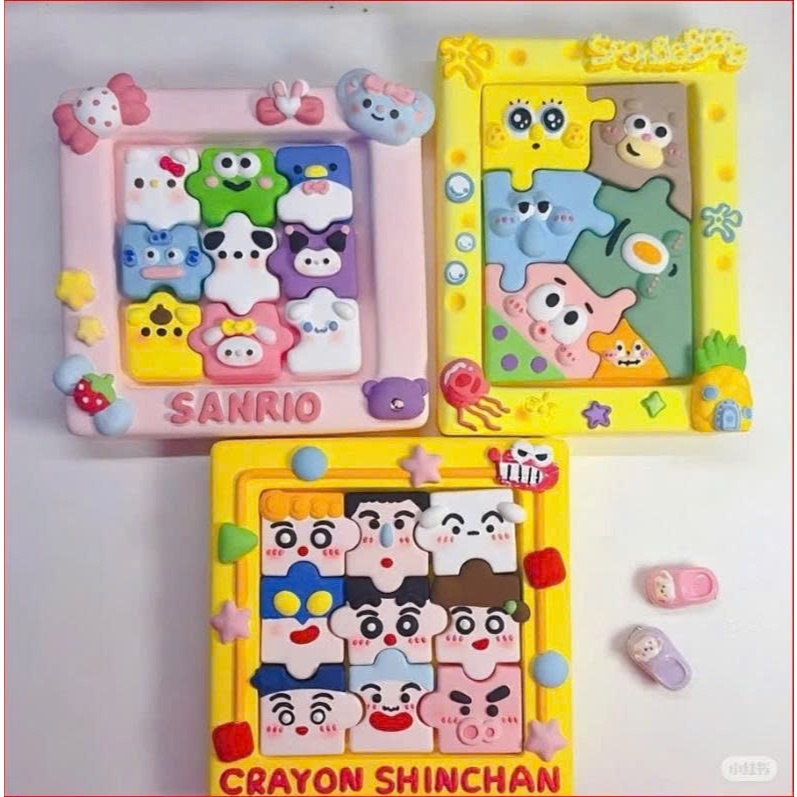 Tô Tượng Thạch Cao Xếp Hình Shin, Sanrio, Spongebob không kèm màu size ...