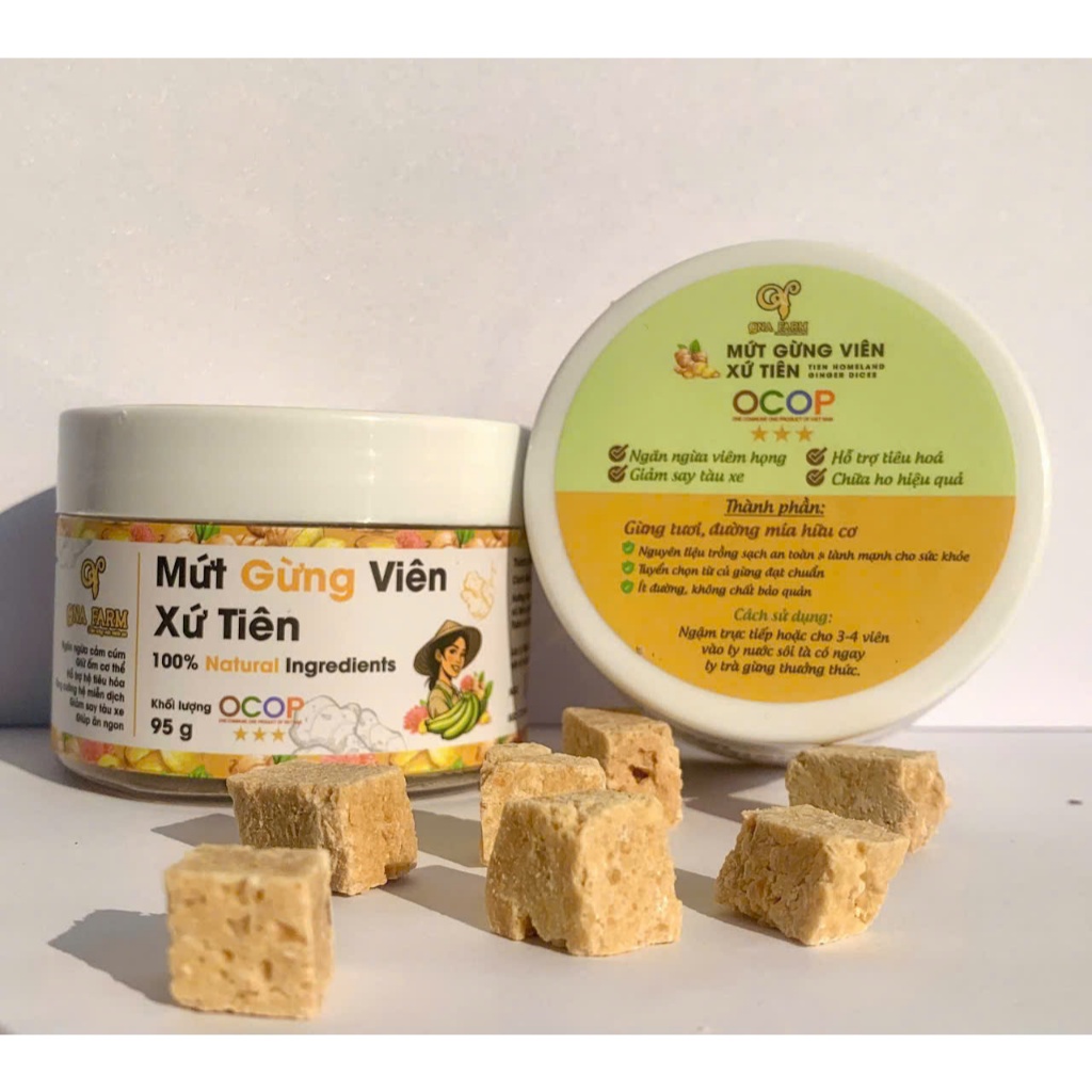 Mứt gừng xứ tiên QNA Farm 95gr, gừng núi tự nhiên, cay nhẹ, ngọt dịu từ ...