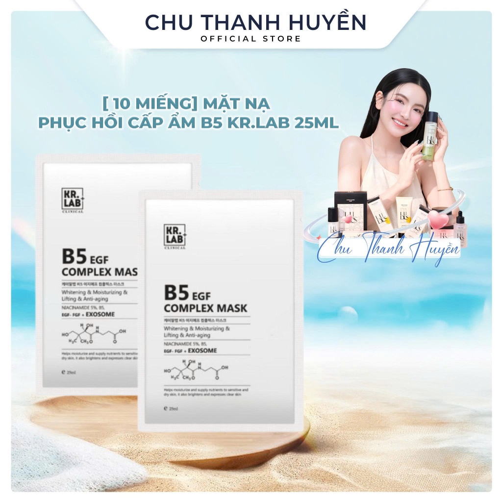 (C106) Combo 10 miếng Mặt nạ phục hồi cấp ẩm B5 EGF Complex Mask Kr.Lab ...