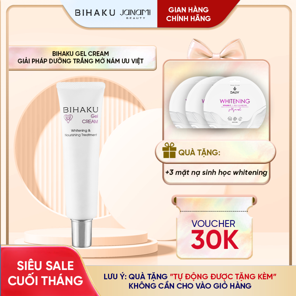 Kem dưỡng trắng mờ nám Bihaku Gel Cream 30g | Shopee Việt Nam