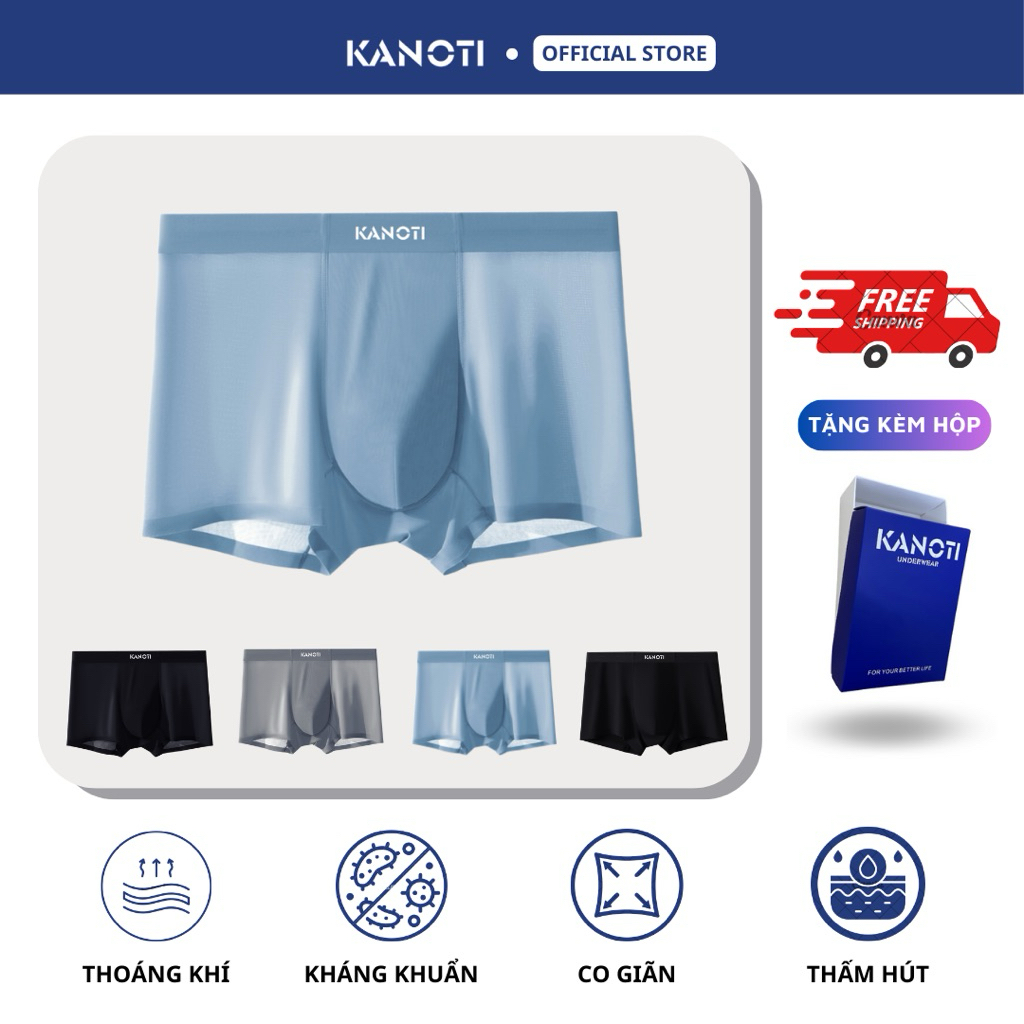 Combo 5 Quần lót nam thun lạnh cao cấp KANOTI, quần sịp nam không đường ...