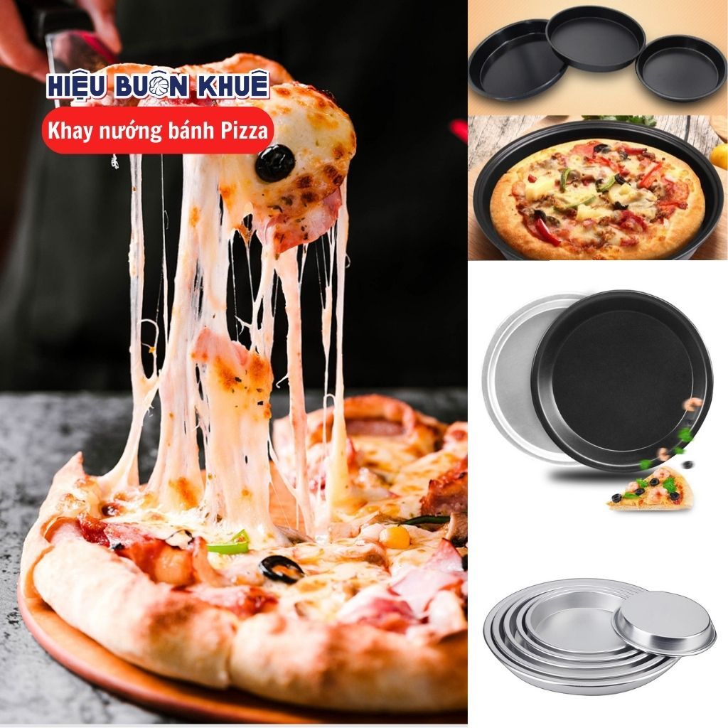 Khay Nướng Bánh Pizza [Khuôn Nhôm Tròn hoặc Chống Dính] | Shopee Việt Nam