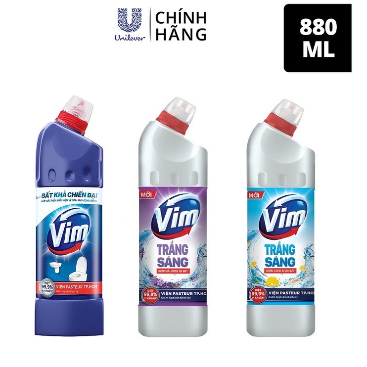NƯỚC TẨY VIM BỒN CẦU NHÀ TẮM 99,9% CHAI XANH DƯƠNG 500ML, 880ML diệt vi ...