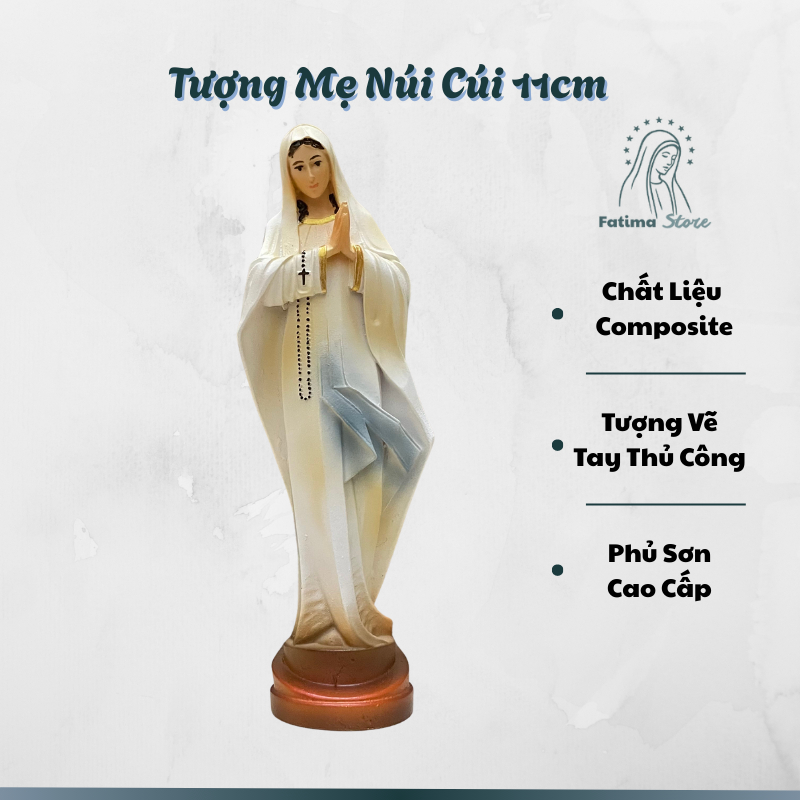 Tượng Đức Mẹ Núi Cúi Composite 11cm | Sơn Cao Cấp – Vẽ Tay Thủ Công ...