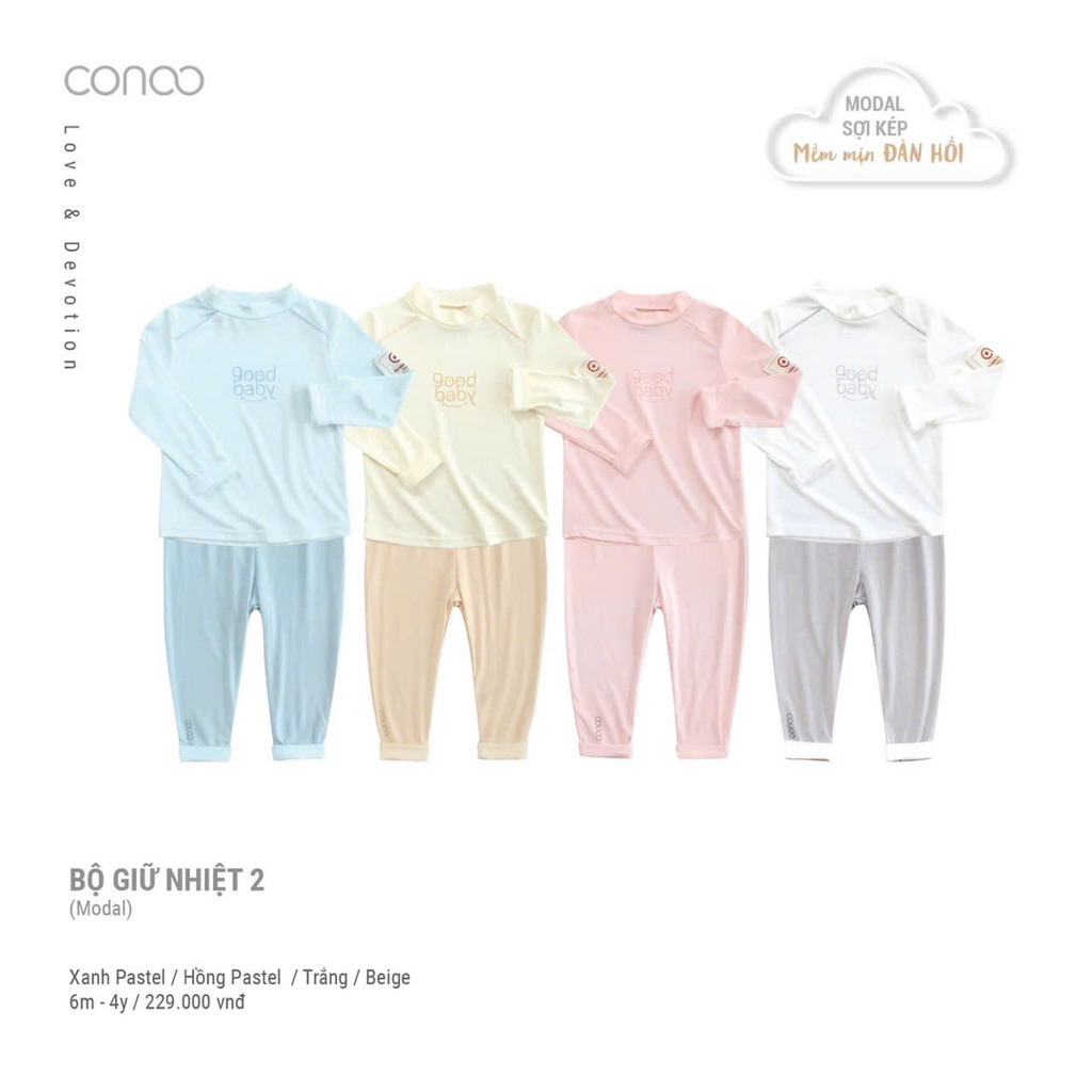 Conoo Bộ 3p nhiệt mềm modal cao cấp điều hoà thu đông cho bé | Shopee ...