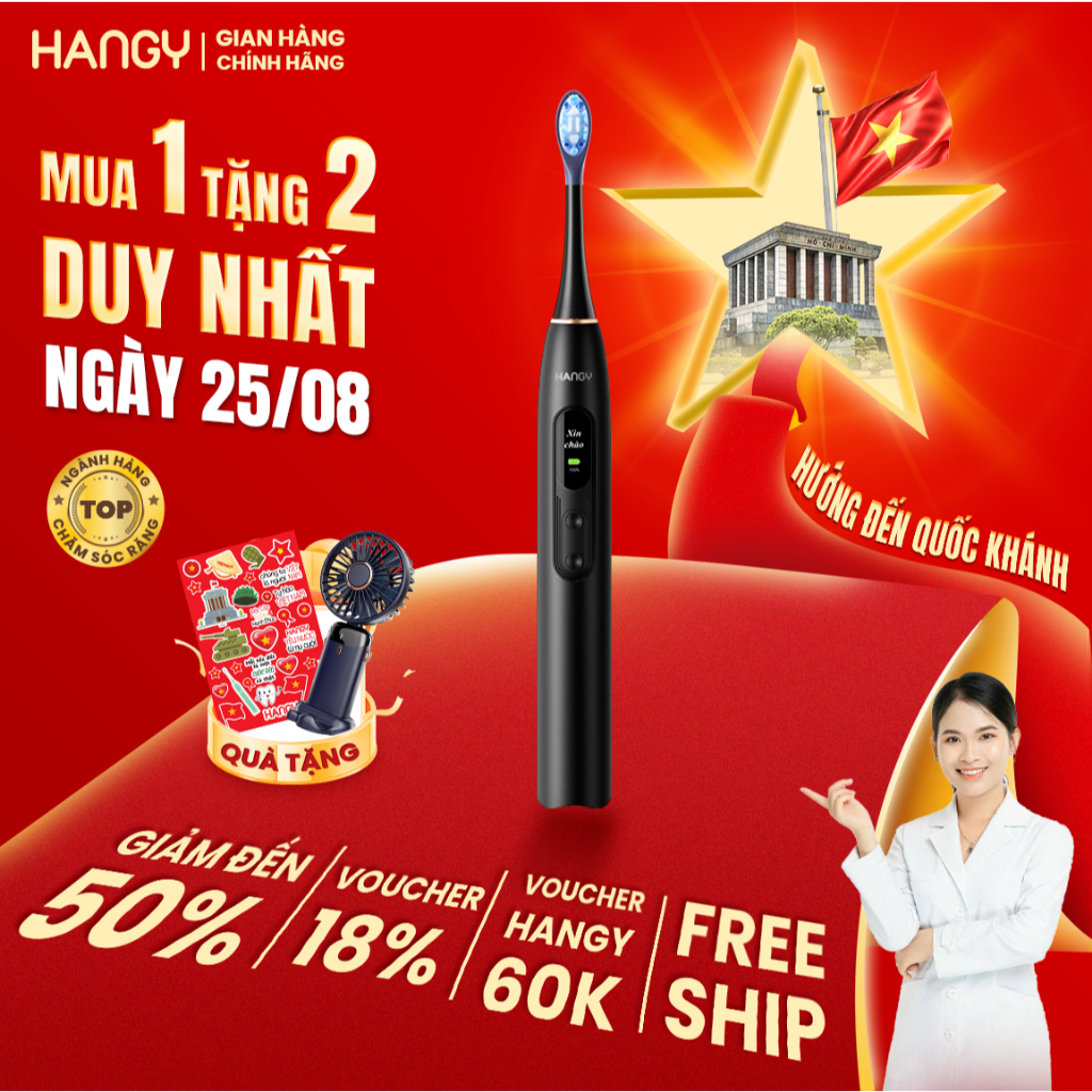 Bàn chải điện màn hình LED thông minh HANGY HY23 Ultra [Đổi mới trong ...