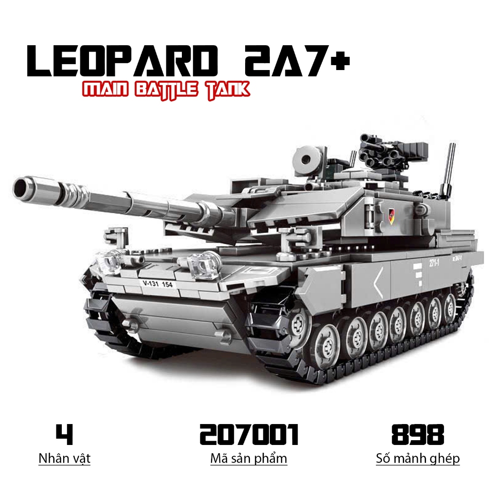 Đồ chơi lắp ráp Xe tăng Leopard 2A7+, Sembo Block 207001, Mô hình xe ...